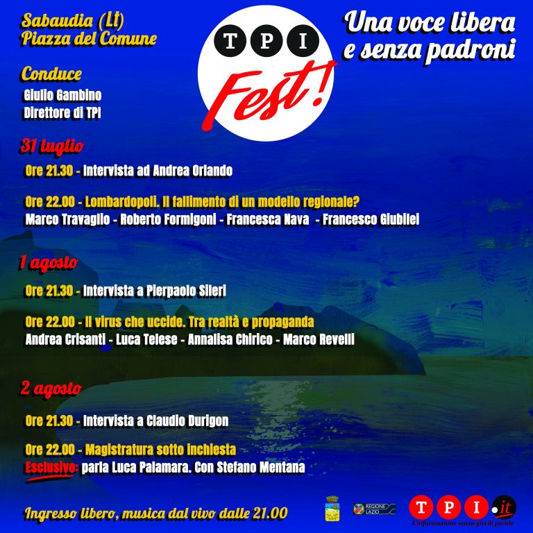 TPI FEST 2020 A SABAUDIA: TRA GLI OSPITI TRAVAGLIO E LUCA PALAMARA ...
